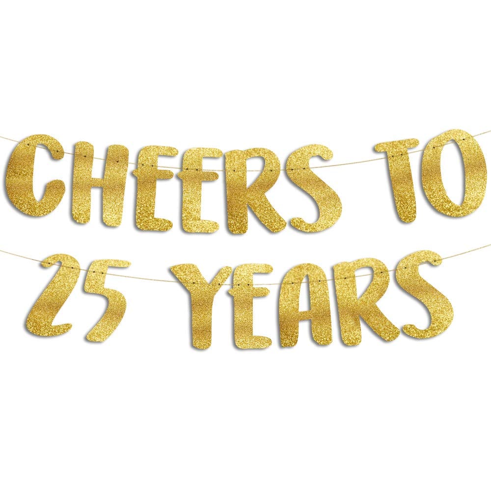 Cheers to 25 Years Gold Banner - Long Service Badges