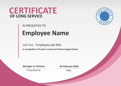 Long Service Certificate - Long Service Badges